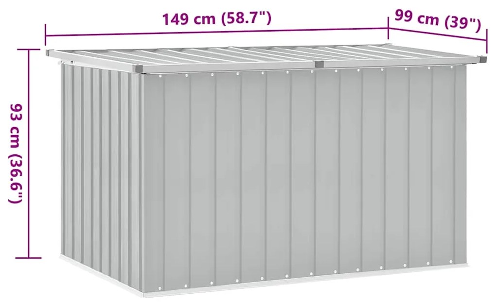 vidaXL Marketos Zahradní úložný box šedý 149 x 99 x 93 cm
