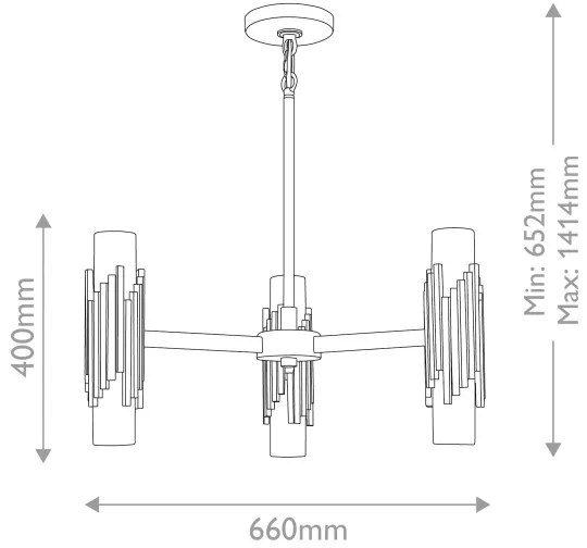 Elstead MARVELE6-AB-OPAL - Lustr na tyči MARVELE 6xE14/40W/230V zlatá