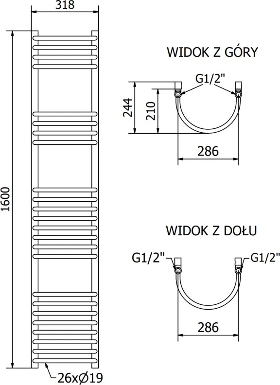 Mexen Eros, topné těleso 1600 x 318 mm, 549 W, černá, W112-1600-318-00-70