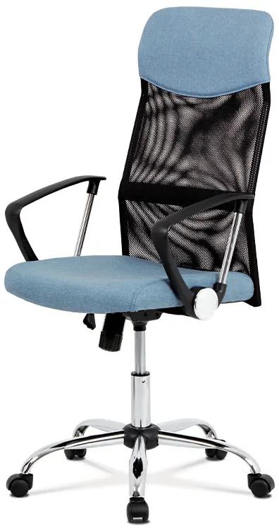 Kancelářská otočná židle POND na kolečkách — chrom, látka, více barev Černá