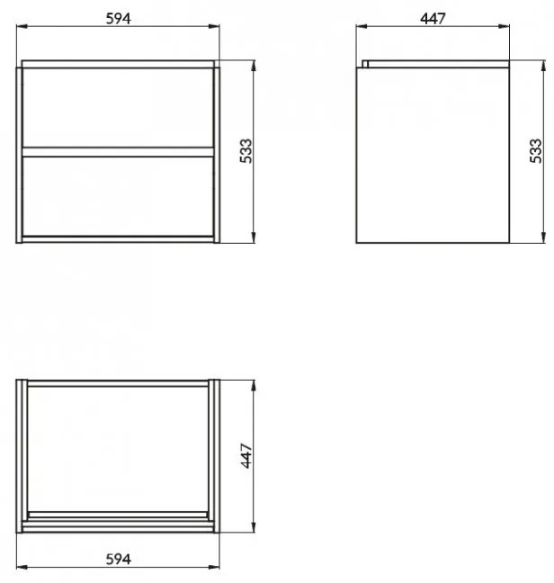 Cersanit - Crea skříňka pod umyvadlo 60cm, bílá lesklá, S924-003