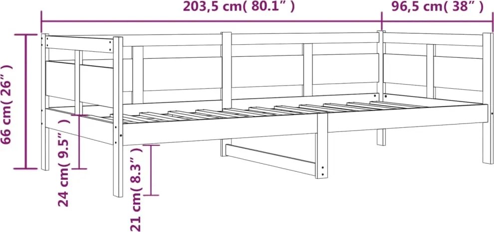 vidaXL Válenda masivní borové dřevo 90 x 200 cm [820297] Barva: Bílá