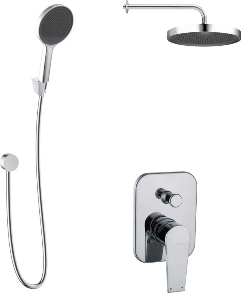 kielle Harmonia - Sprchový set s baterií pod omítku, pro 2 spotřebiče, s příslušenstvím EcoSpare a tělesem, chrom 20623SP110
