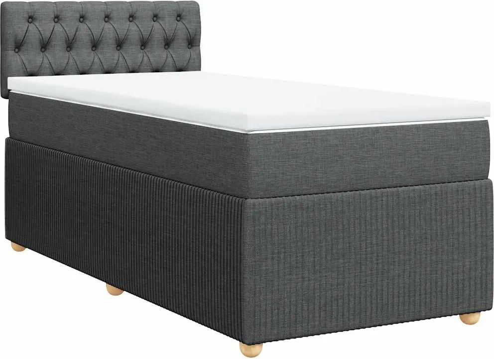 Box spring postel s matrací tmavě šedá 90x200 cm textil 3289647