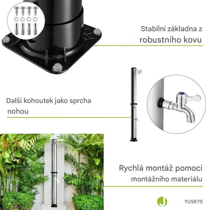Juskys Zahradní solární sprcha Victoria 40 L