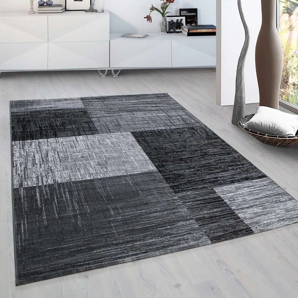 Ayyildiz, Kusový koberec Plus 8001 black, 200x290, šedá, chodba / předsíň