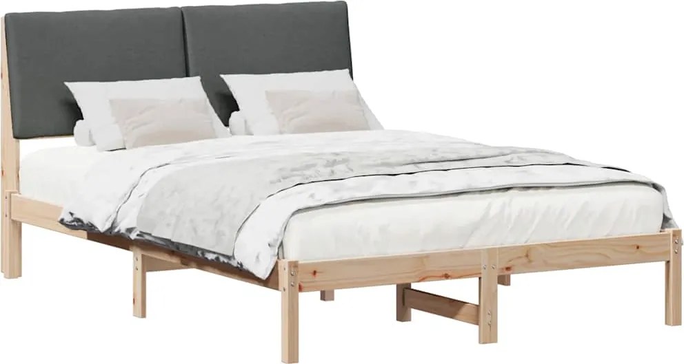 Rám postele s čelo hnědá a tmavě šedá 150 x 200 cm 3394374