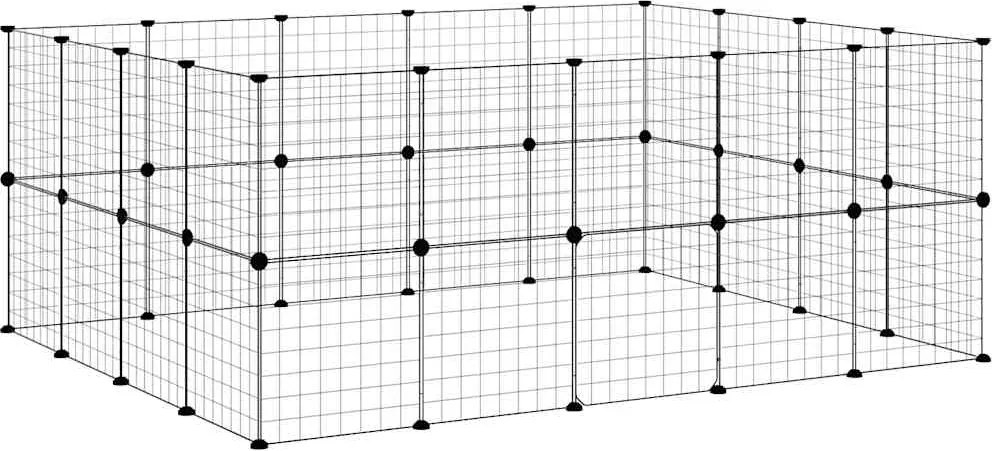 36panelová ohrádka pro zvířata s dvířky černá 175 x 140 x 70 cm ocel 3114039