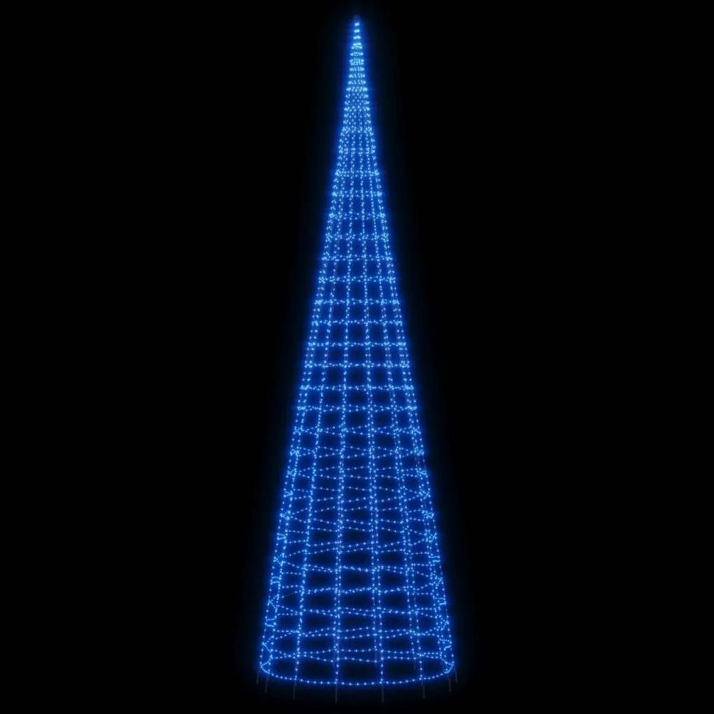 Vánoční stromek na stožár 3 000 modrých LED 800 cm