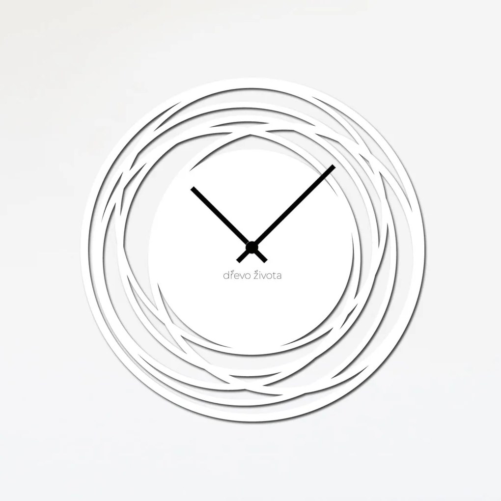 dřevo života Nástěnné hodiny NET Zvolte barvu dekoru: Buk, Zvolte velikost hodin (cm): 40x40, Barva ručiček: Stříbrné