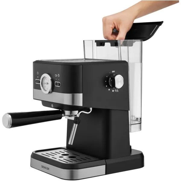 Sencor - Pákový kávovar espresso 1050W/230V černá/matný chrom