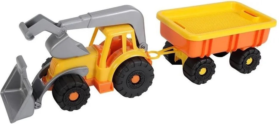 Traktor androni traktorový nakladač s vlekem power worker - délka 58 cm oranžový