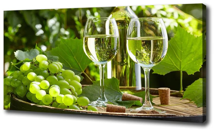 Wallmuralia Foto obraz canvas Bílé víno a ovoce 100x50 cm