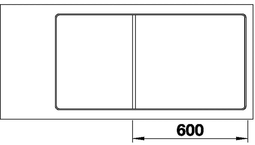 Granitový dřez Blanco AXIA III 6 S-F InFino bílá sklen.kráj.deska dřez vlevo s exc.
