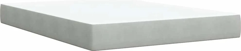 Box spring postel s matrací světle šedá 160x200 cm samet 3287782