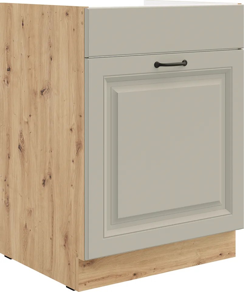 STILO ac | dolní skříňka 60 ZL 1S dřezová | 60 cm | PREMIUM BOX | artisan/světle šedá