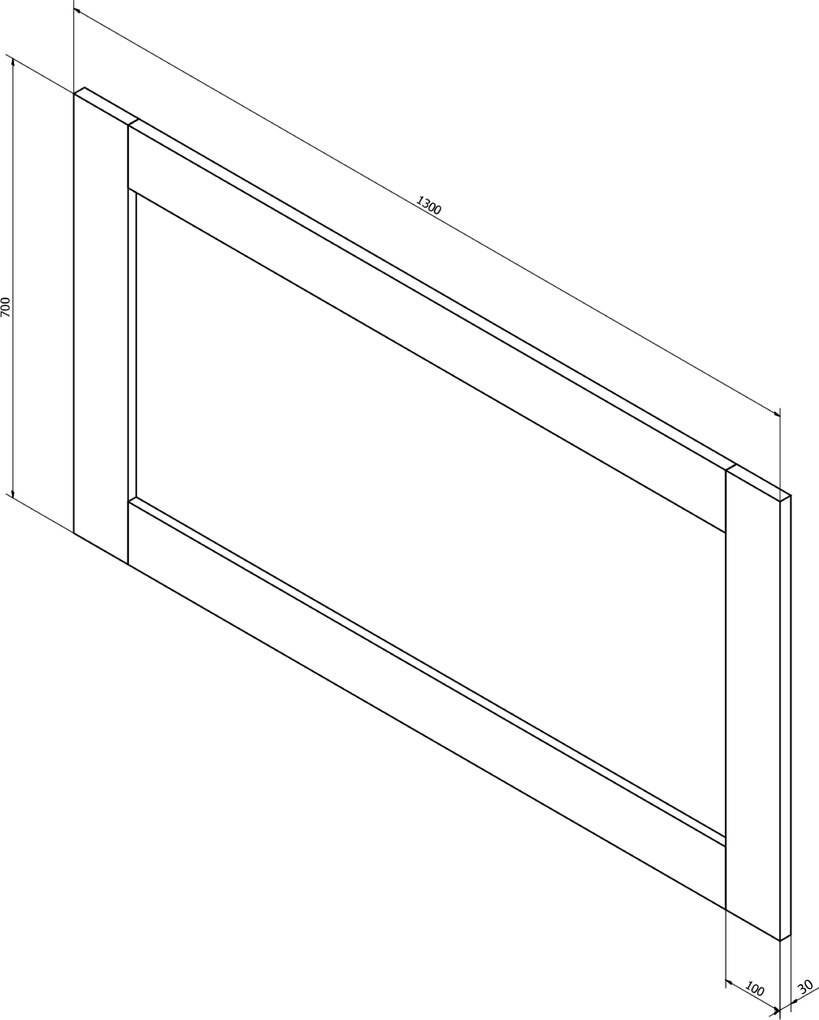Sapho BRAND zrcadlo 130 x 70 x 3 cm mořený smrk BA061S