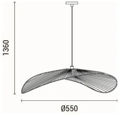 Lustr na lanku CALYPSO 1xE27/15W/230V bambus