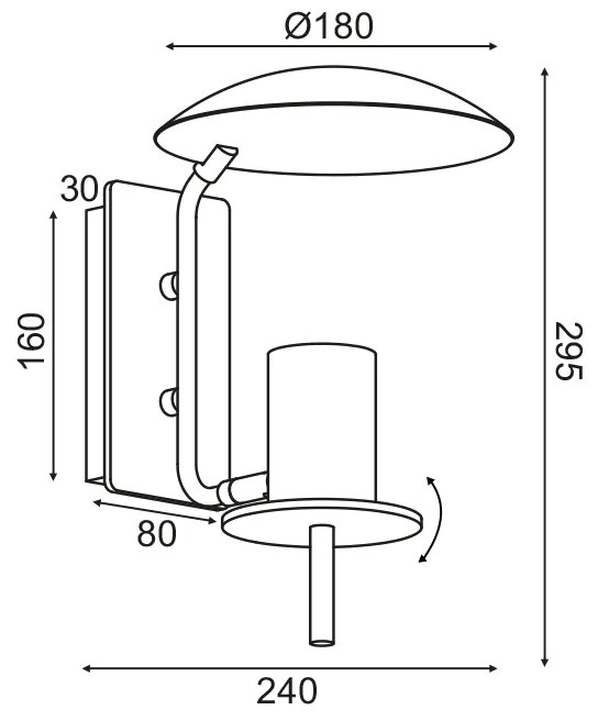 ACA DECOR Nástěnné přisazené svítidlo PARACHUTE max. 1x 35W/GU10/230V/IP20, černé