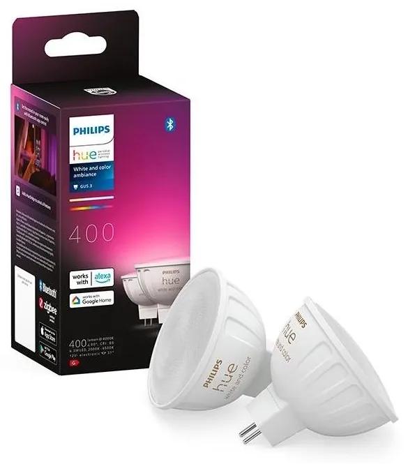 Philips Chytrá žárovka Hue 6,3 W, MR16, GU5,3, White and Color Ambiance, 2 ks