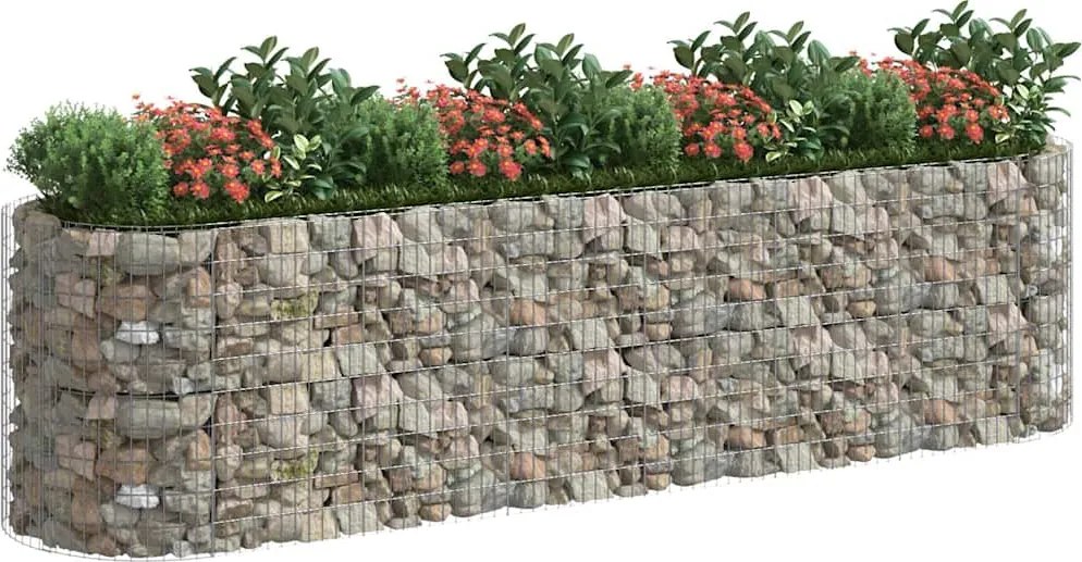 Gabionový vyvýšený záhon pozinkované železo 400 x 100 x 100 cm 152047