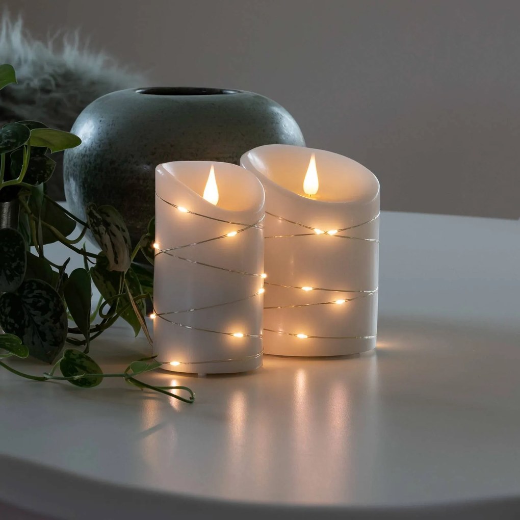 LED vosková svíčka bílá Barva světla teplá bílá 13,5 cm