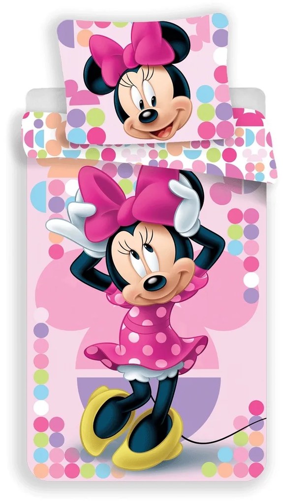 Jerry Fabrics Dětské bavlněné povlečení Minnie Pink 03, 140 x 200 cm, 70 x 90 cm