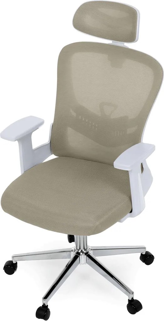 Ergonomická kancelářská židle EMILIE - béžová síťovina