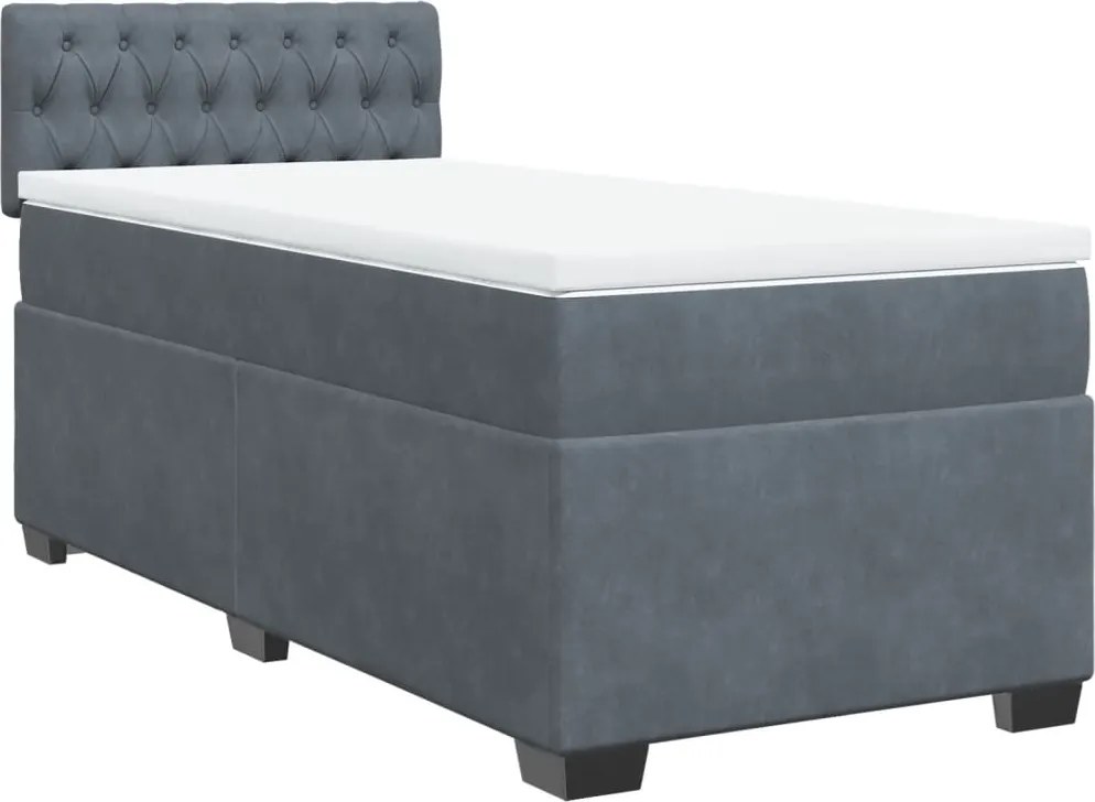 Box spring postel s matrací tmavě šedá 80 x 200 cm samet 3286169
