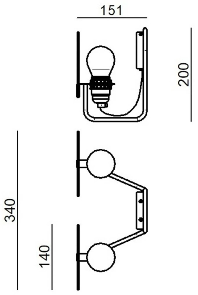 Stilnovo Bugia LED nástěnné světlo 2 zdroje žlutá