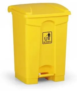 Plastový odpadkový koš Leo, objem 45 l, žlutý