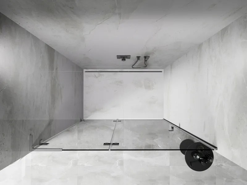 Mexen Lunar L sprchové dveře výklopné levé 135 cm, transparentní, chrom - 834L-135-000-01-00-L