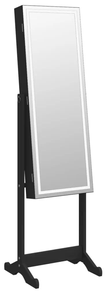 Zrcadlová šperkovnice s LED světly volně stojící černá - Default Title