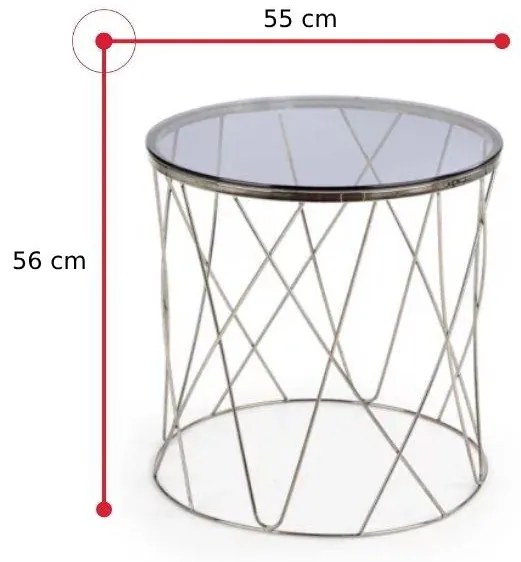 Konferenční stolek SELENA, 55x56x55, zlatá/kouřové sklo