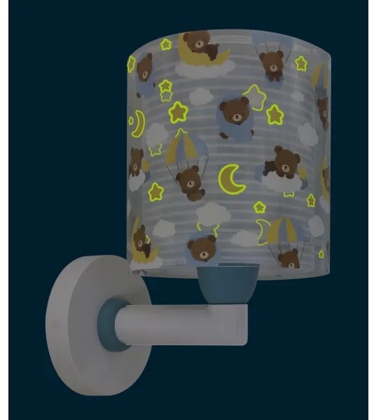 Dalber 41579T - Dětská nástěnná lampa BABY TEDDY 1xE27/15W/230V modrá