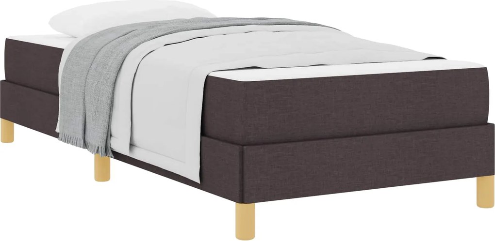 Postel s boxspringem s matrací Tmavě hnědá 90 x 190 cm textil 3398531