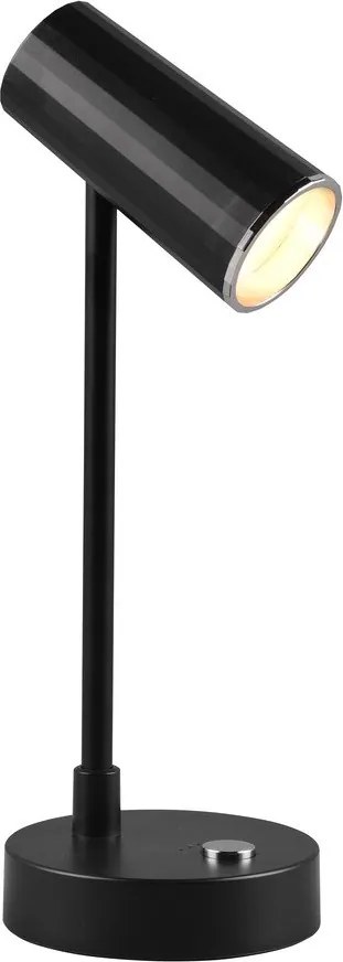 Leskle černá LED stmívatelná stolní lampa (výška 28 cm) Lenny – Reality