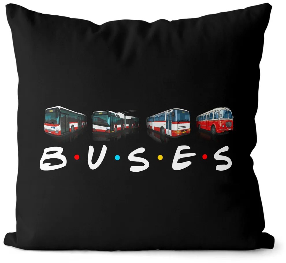 Polštář Buses (Velikost: 55 x 55 cm)