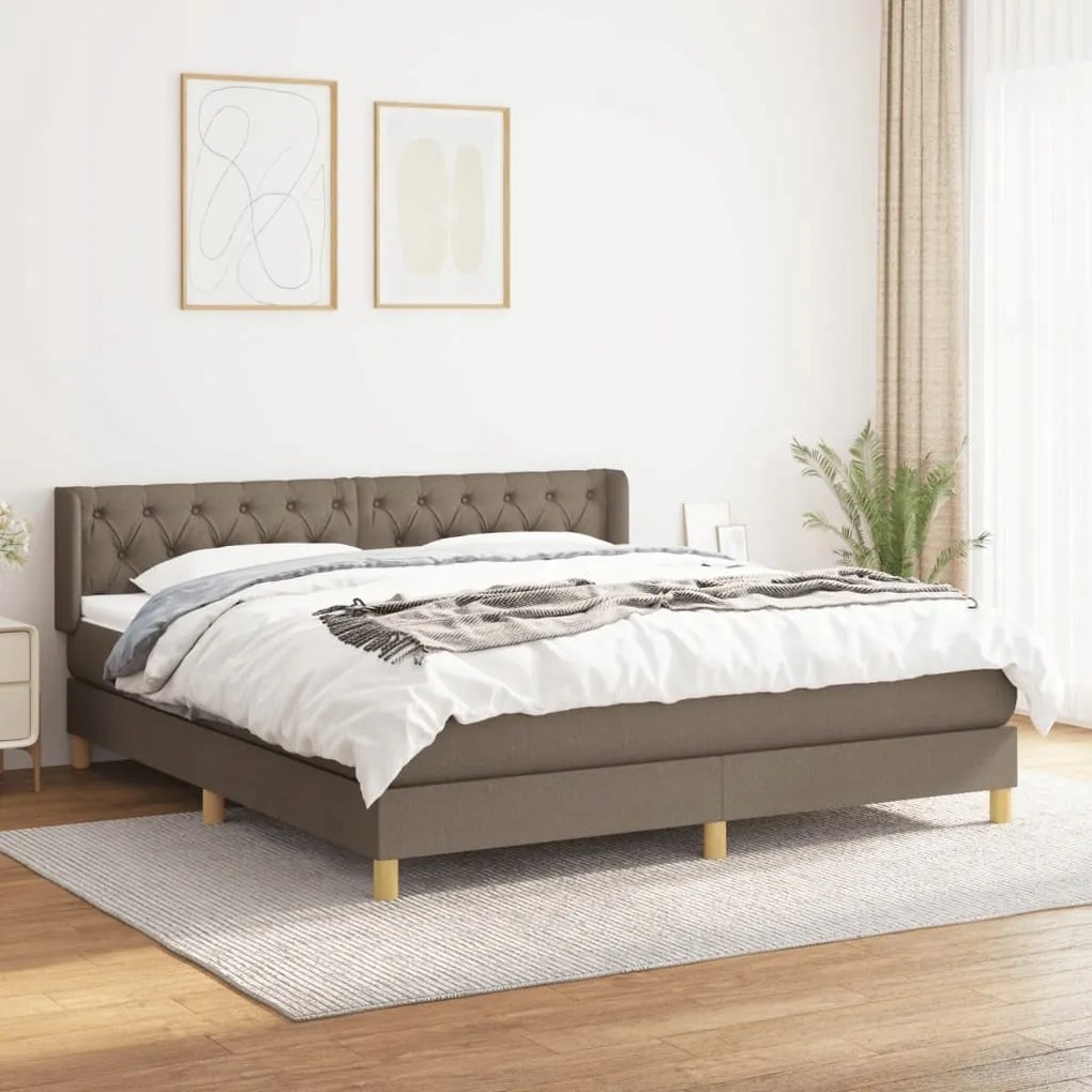 Fionshop 264245720 Box spring postel s matrací taupe 160x200 cm textil