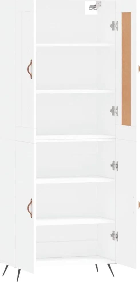 vidaXL Skříň highboard 69,5 x 34 x 180 cm kompozitní dřevo [3199529] Barva: bílá s vysokým leskem