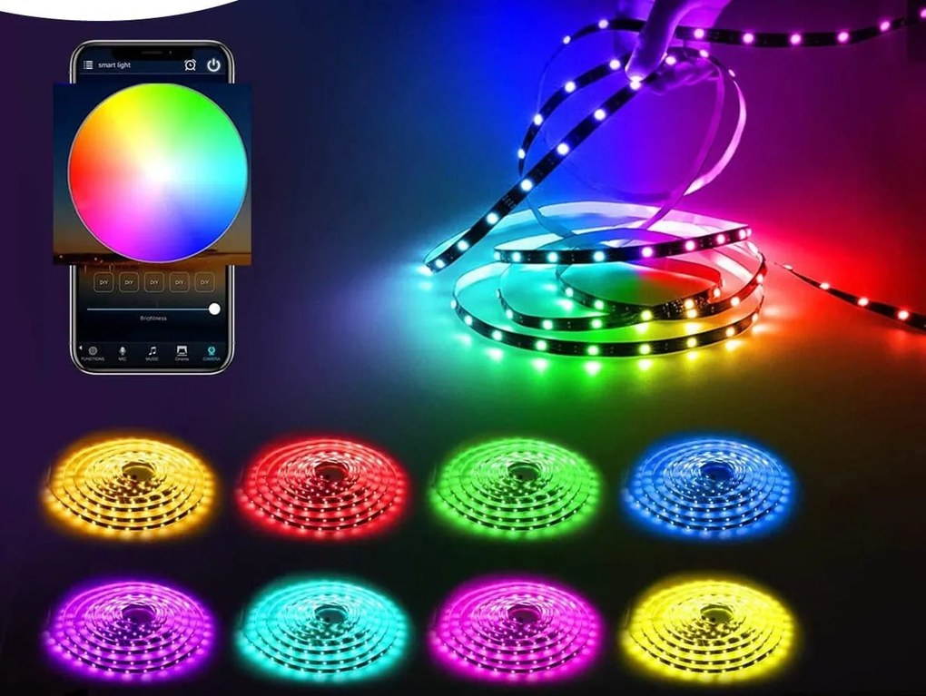 BERGE Sada LED pásků 20m RGB Smart WIFI MOBILE