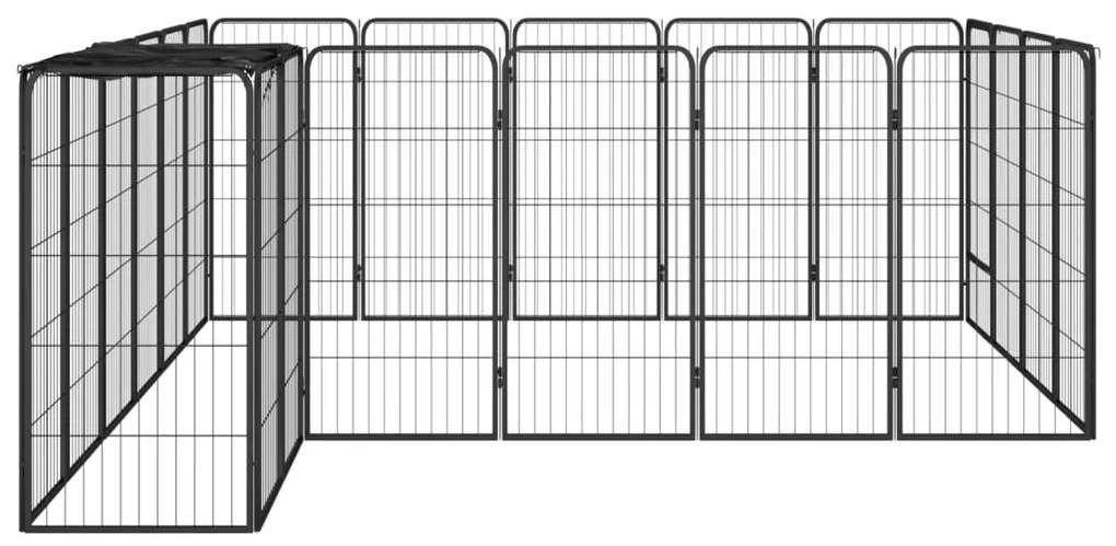 vidaXL 22panelová ohrádka pro psy černá 50 x 100 cm práškovaná ocel