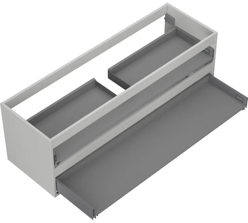 Mexen Box-A, závěsná skříňka 140 cm, 2 zásuvky, matná šedá, 91AX0-1400-470-2-62