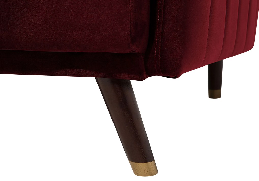 Čalouněná třímístná rozkládací pohovka červená SENJA Beliani