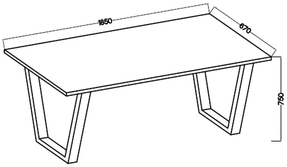 Casarredo Jídelní stůl KAISARA 185x67 cm černá/artisan