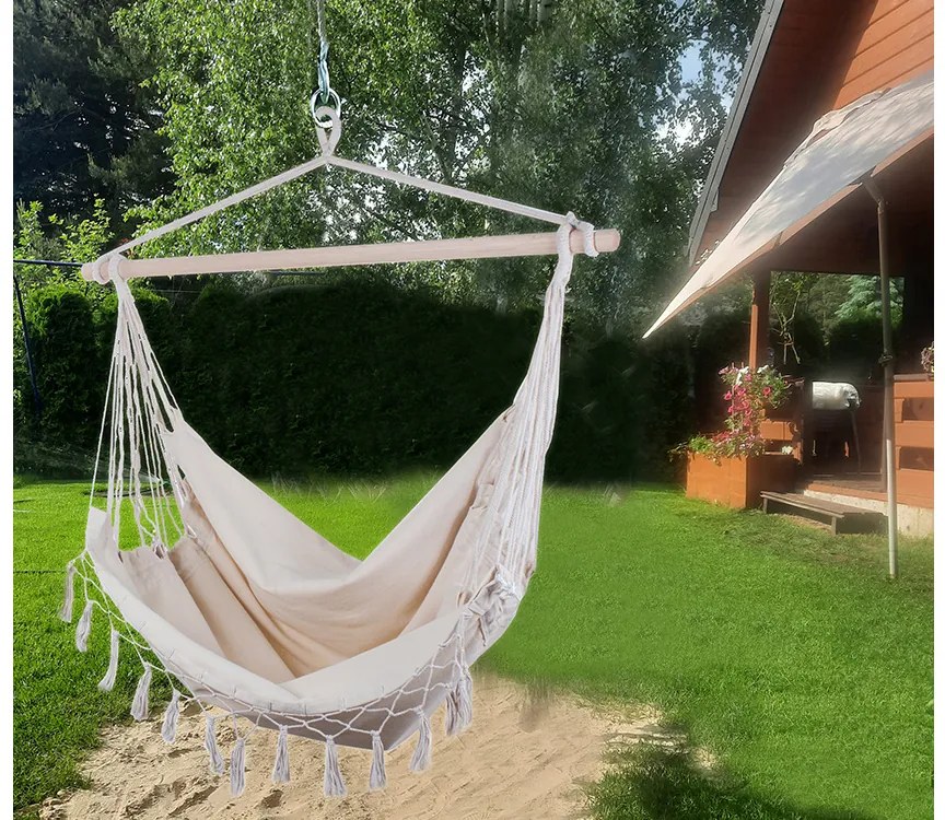 Verk Group Brazilská houpací síť zahradní závěsné křeslo houpačka boho balkon