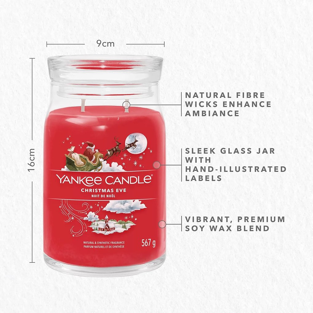 Yankee Candle vonná svíčka Signature ve skle velká Christmas Eve 567 g