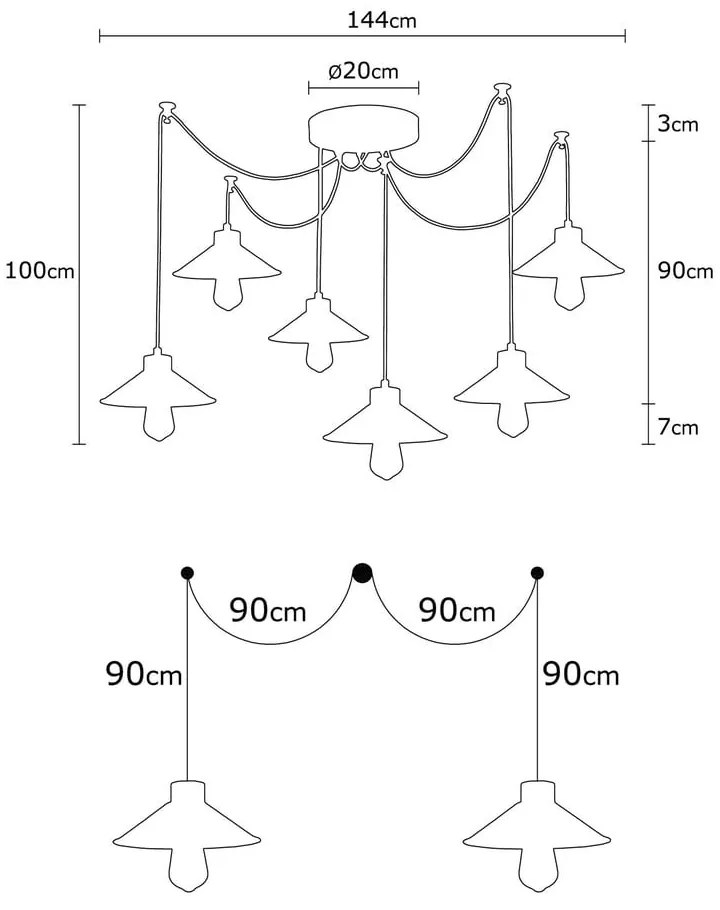 Závěsné svítidlo s kovovým stínidlem ø 114 cm Manavgat – Opviq lights
