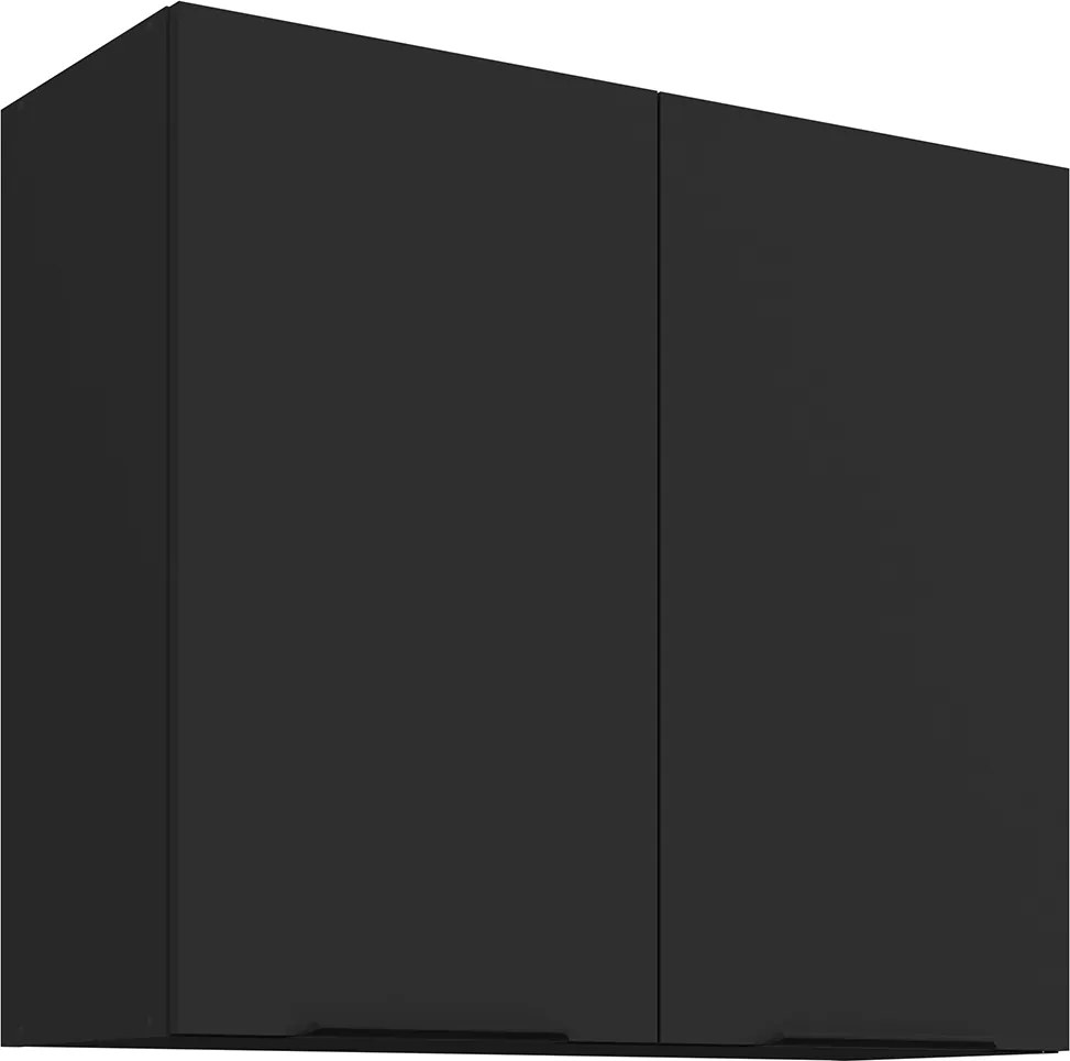 ARIA cc | horní skříňka 80 G-72 2F policová | 80 cm | ANTI FINGERPRINT povrch | černá