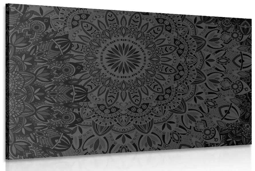 Obraz stylová Mandala v černobílém provedení